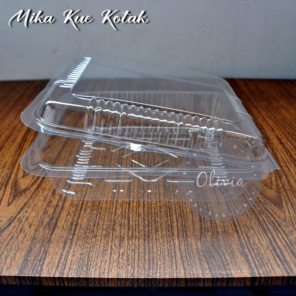 Jual Mika Kue Persegi / Box Kue Plastik Kotak/ Mika Tart Bening 22 Cm ...