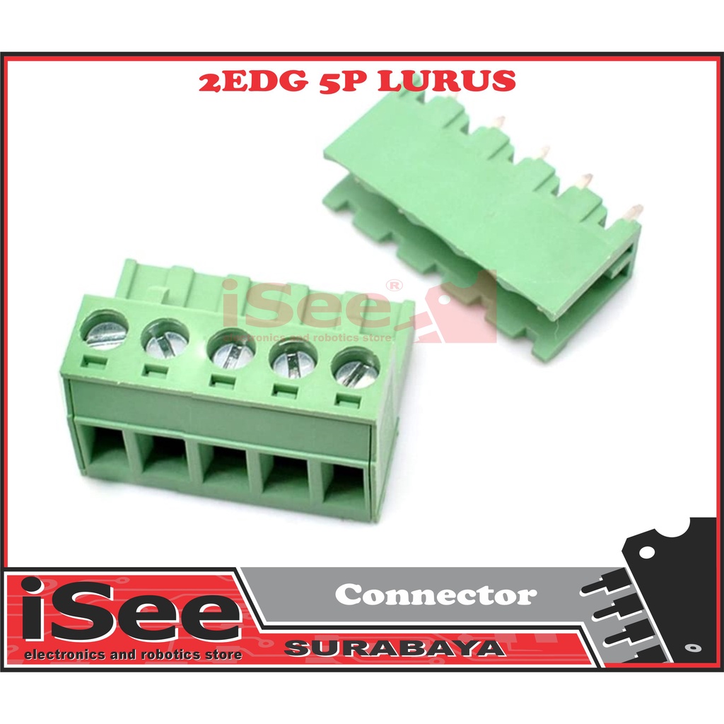 Jual 2EDG 5.08 5P lurus Green Terminal 5 pin Block Connector screw 5 ...