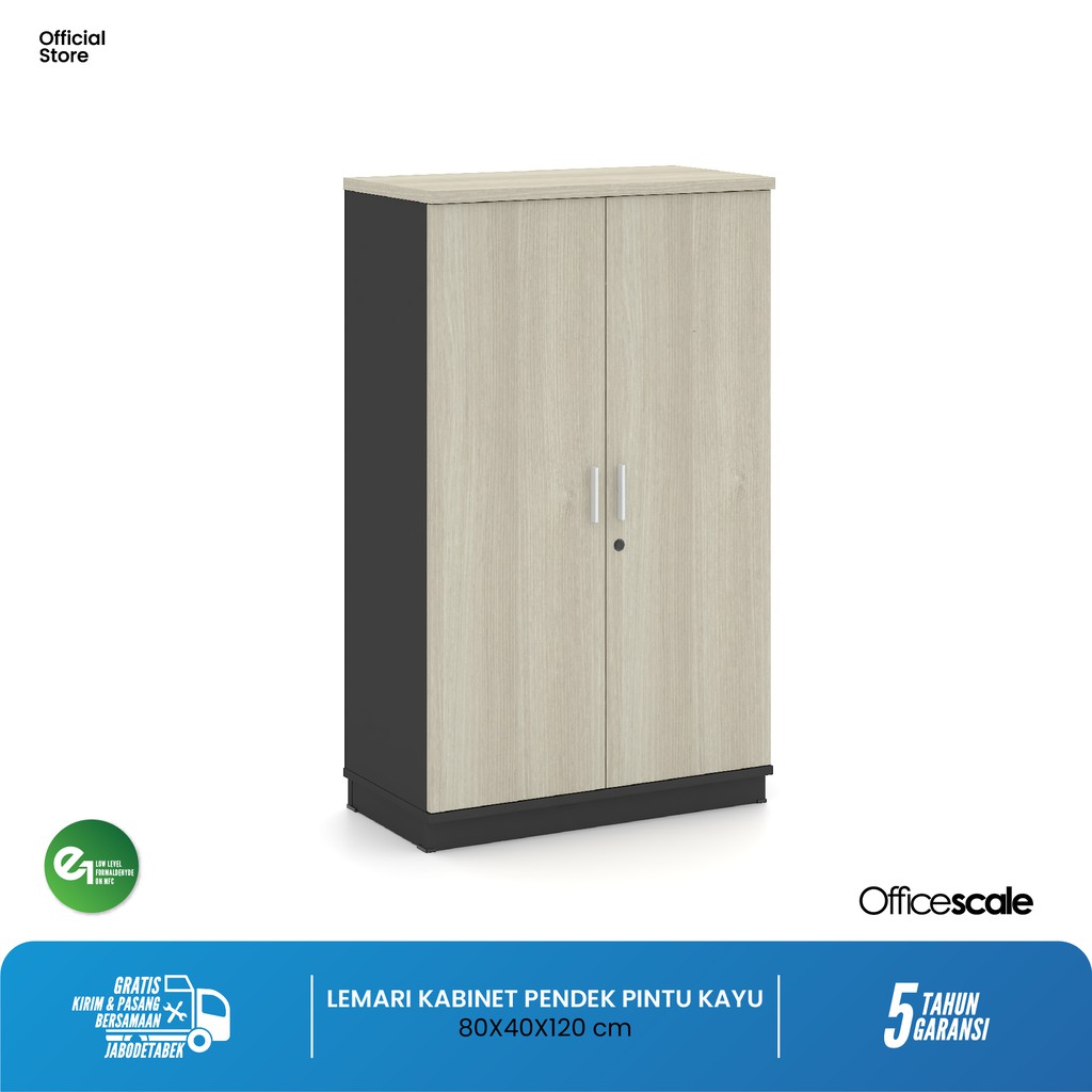 Jual Lemari Kabinet Tinggi Pintu Kaca dengan Rak 80x40x208cm | Shopee ...