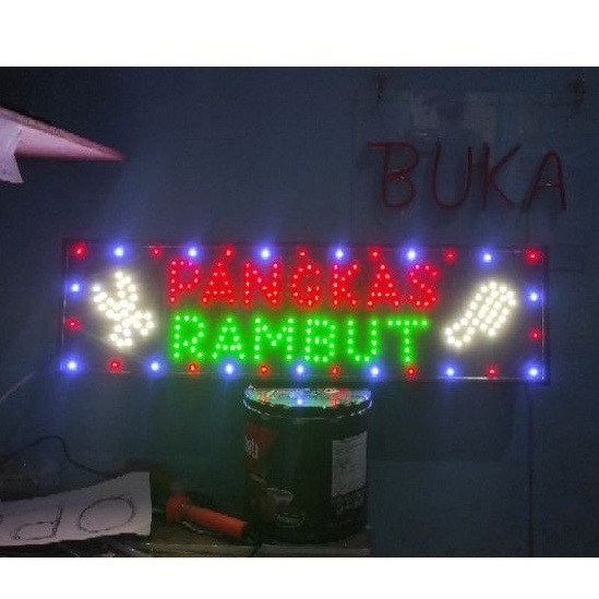 Jual tulisan lampu led PANGKAS RAMBUT new full warna | Shopee Indonesia