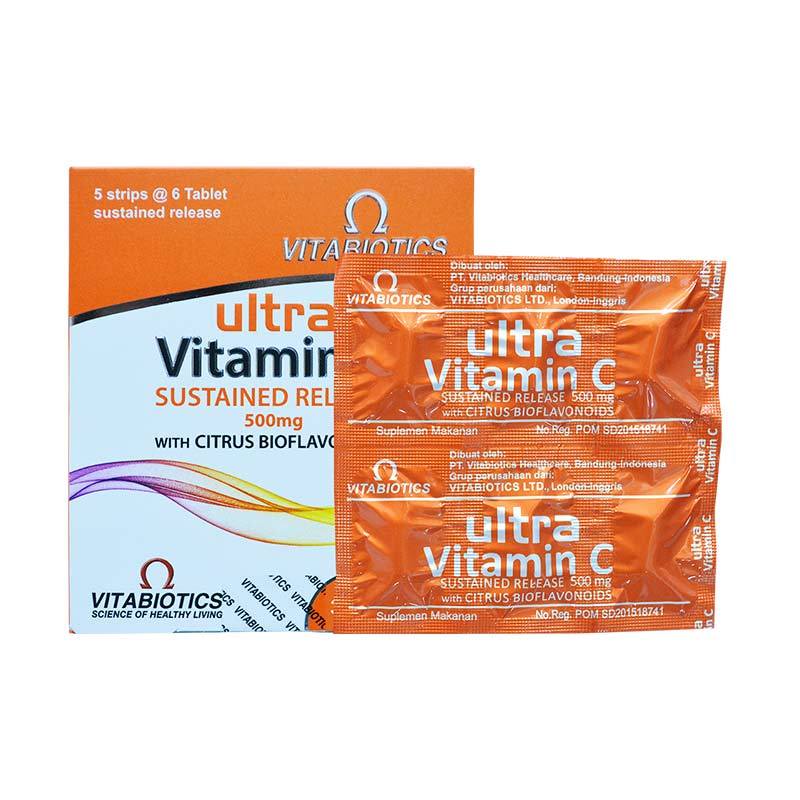 Jual VITABIOTICS - VITAMIN C 500mg Perbox isi 5 Strip x 6 Tablet ...