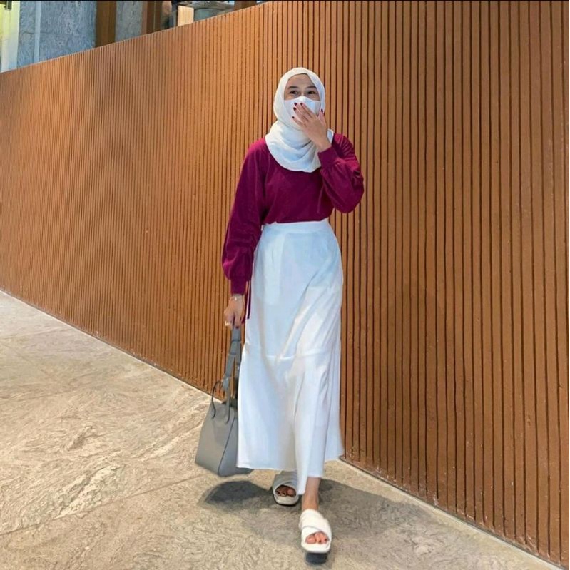 Jual Ceyla Top by naylahijab_id |atasan kaos tangan serut| top serut ...