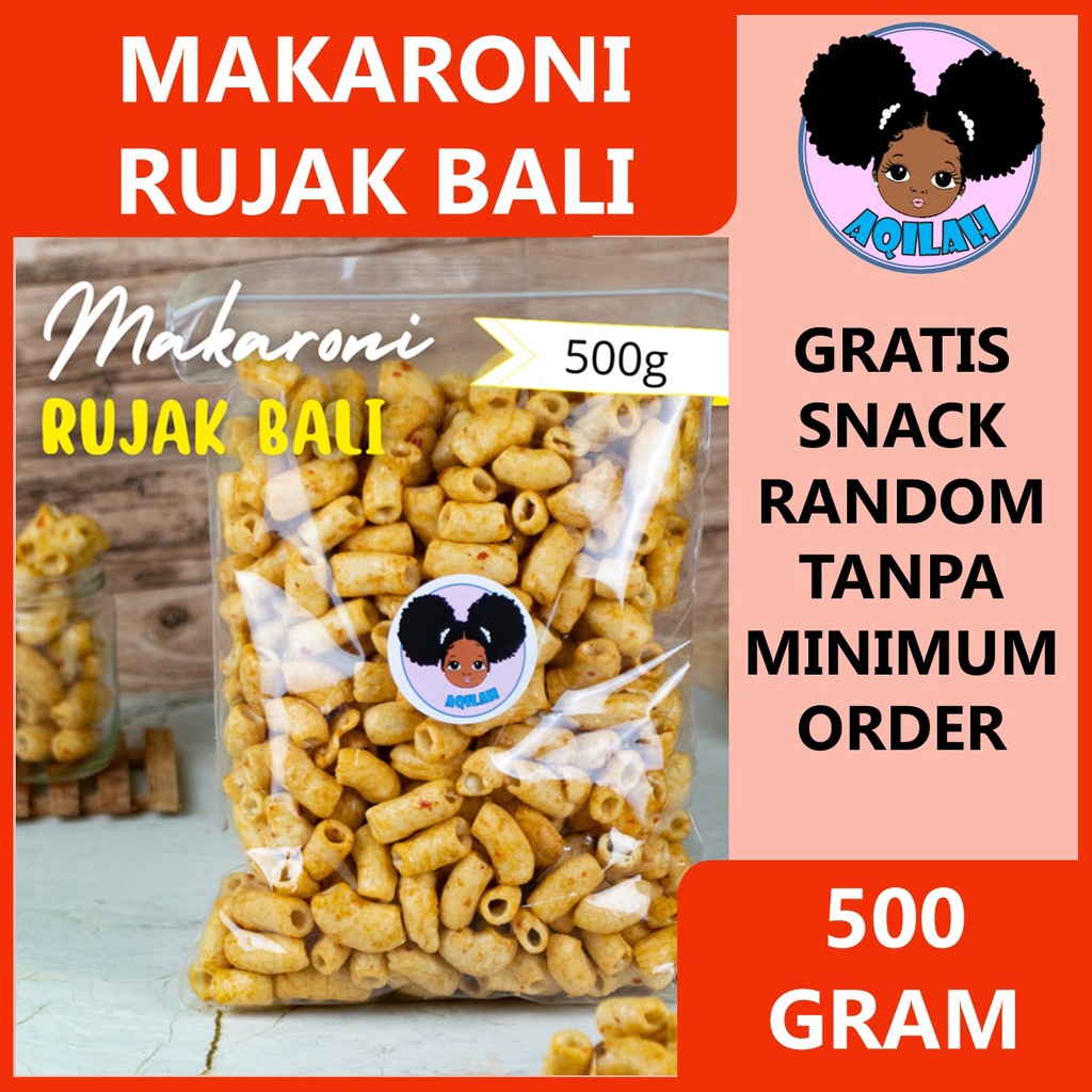 Jual 500 GRAM SETENGAH KILO MAKARONI BUMBU RUJAK BALI PEDAS MANIS SNACK ...