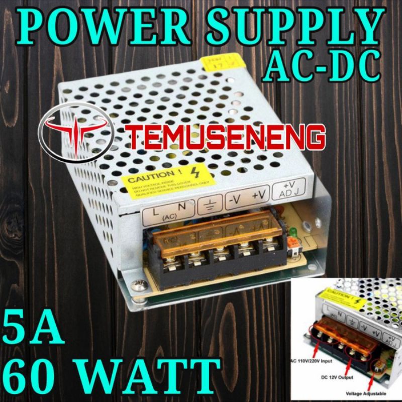 Jual Trafo 5A 12V power supply cctv Kotak adaptor cctv 5 ampere Lampu Mobil Strip | Shopee Indonesia