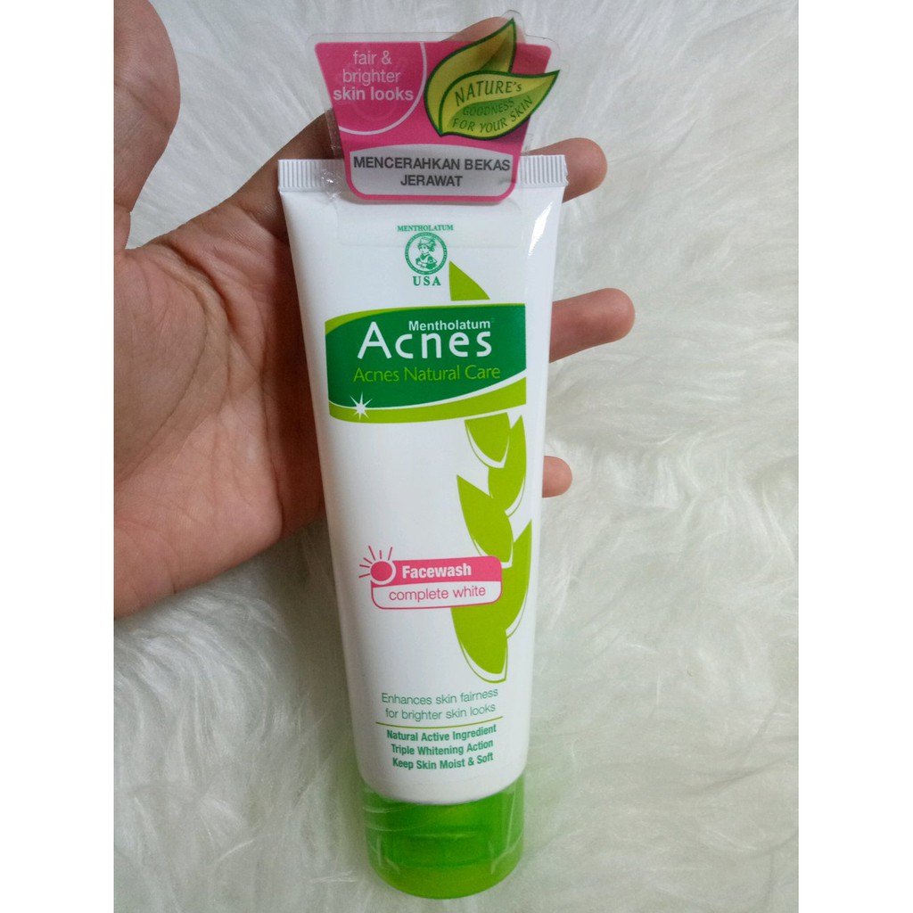 Jual ACNES Complete White Facial wash 100gr (PINK) Indonesia|Shopee ...