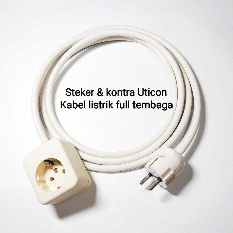 Jual Set sambungan kabel listrik extension stop kontak lubang 1 / colokan lubang satu | Shopee ...