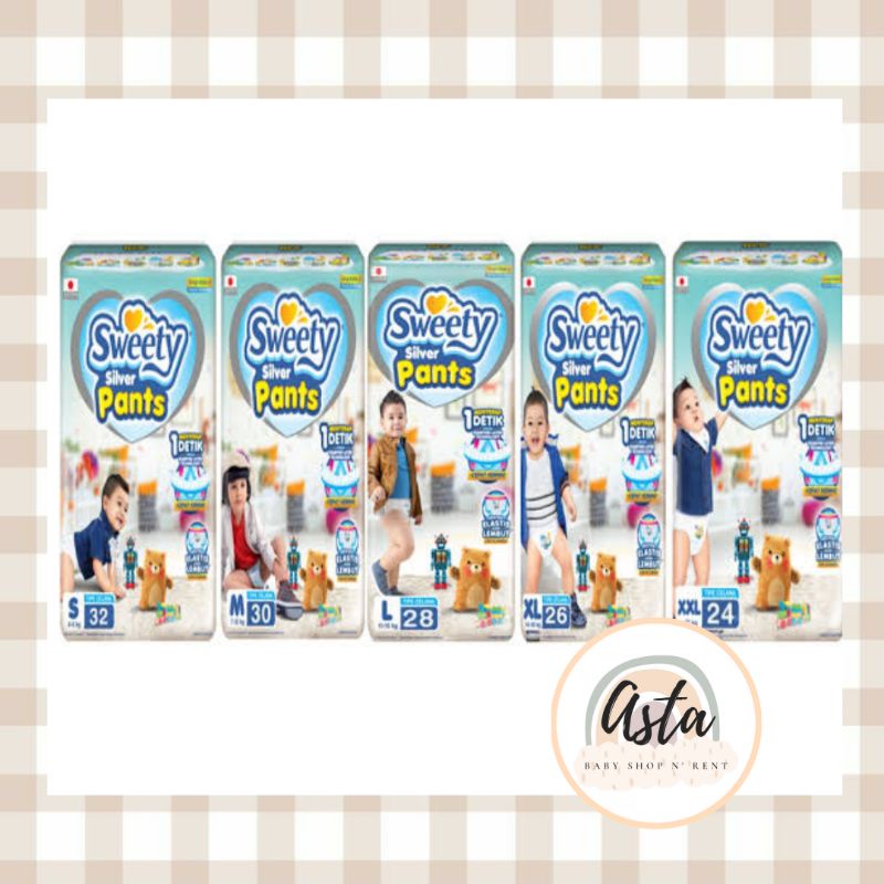Jual SWEETY SILVER PANTS // SWEETY SILVER S M L XL | Shopee Indonesia