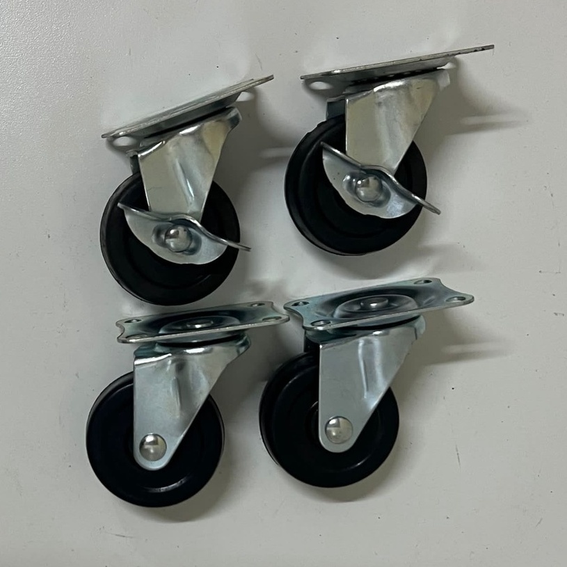 Jual Roda Etalase / rak / Karet 2" (2Muter+Rem 2Muter ) | Shopee Indonesia