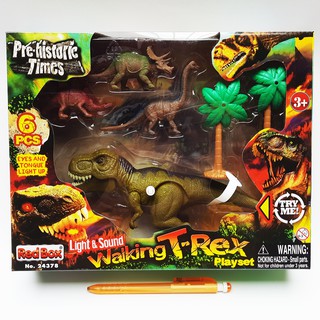 Jual Red Box Toy Pre-Historic Times Walking T-Rex Playset 24378 Light ...