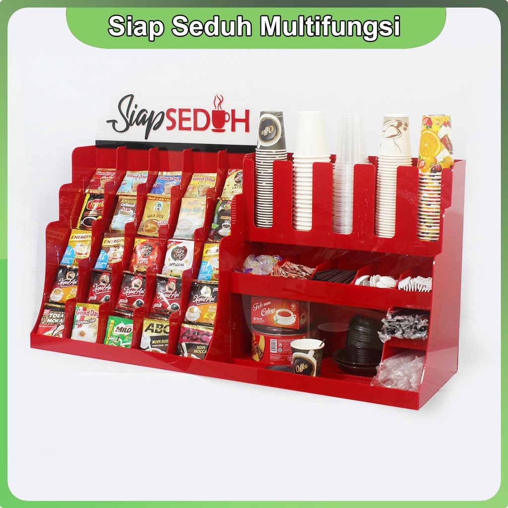 Jual Rak Kopi Display Siap Seduh & Cup Organizer Multifungsi Ukuran ...