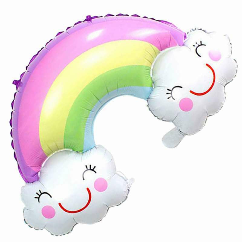 Jual Balon Awan Pelangi / Balon rainbow smile happy cloud | Shopee ...
