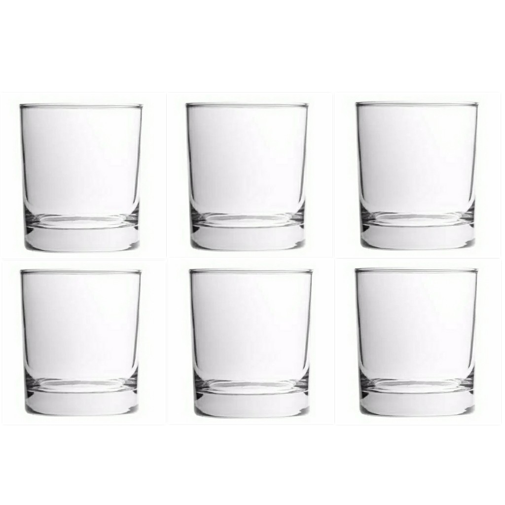 Jual 1 Set isi 6Pcs Gelas Old Fashion 250ml 72mm / Gelas Kaca / Gelas ...
