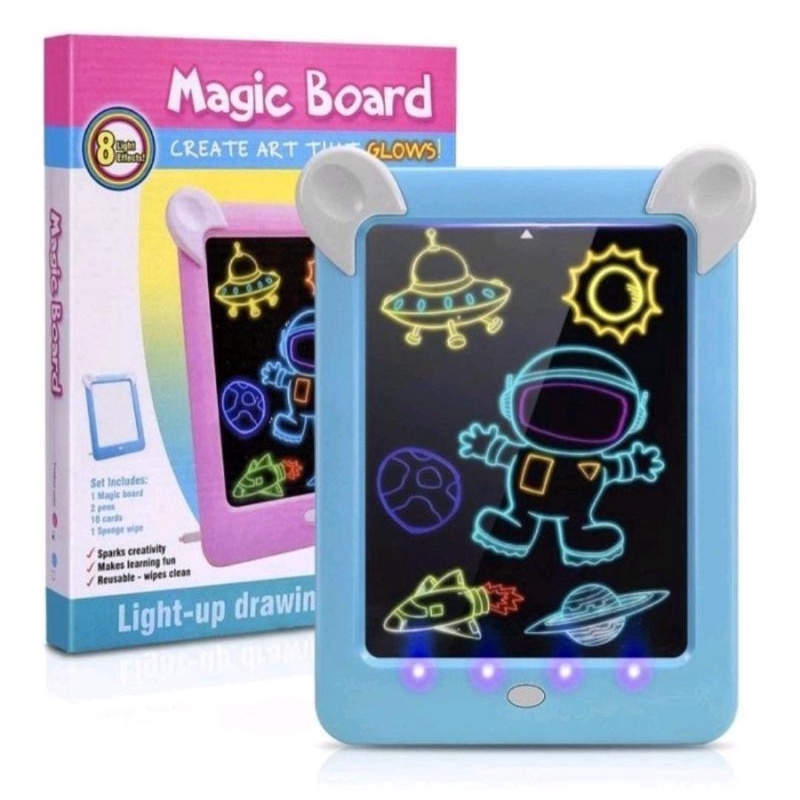 Jual Mainan Tablet Magic LED Drawing Board Papan Tulis Menggambar ...