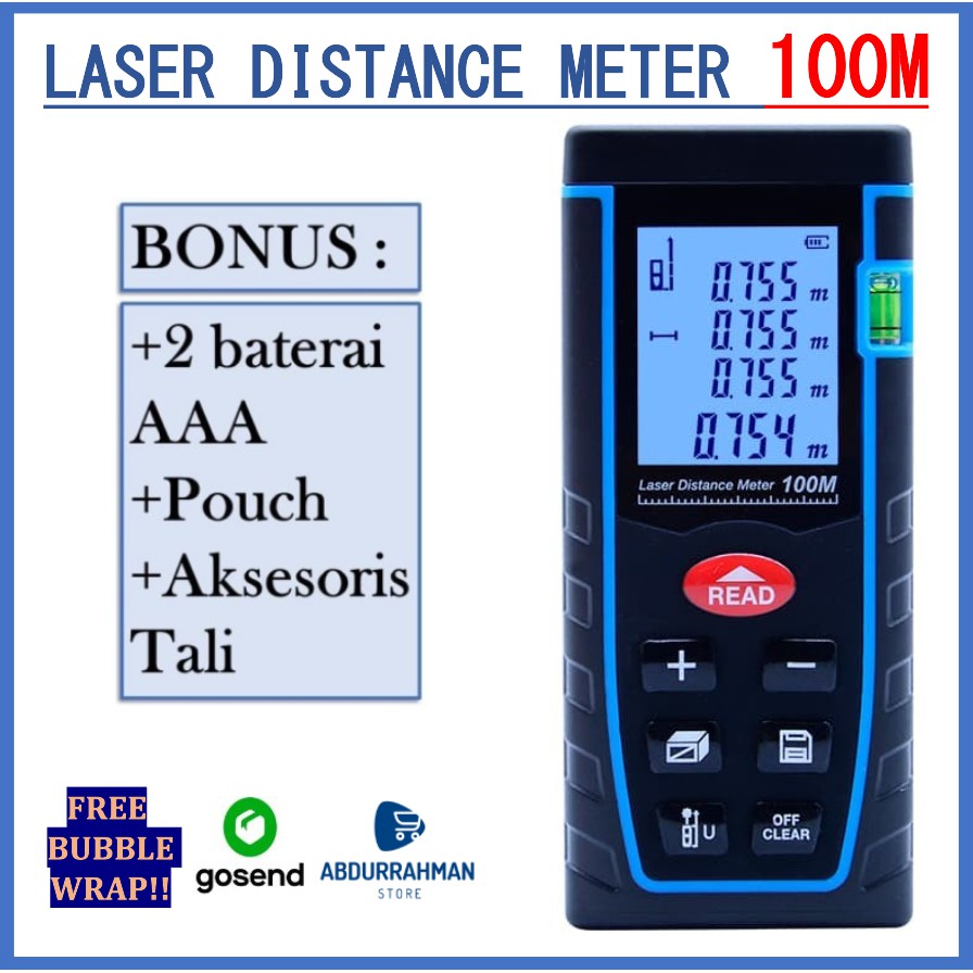 Jual Meteran Laser Distance Meter 100 M Alat Ukur Jarak 100M Digital ...