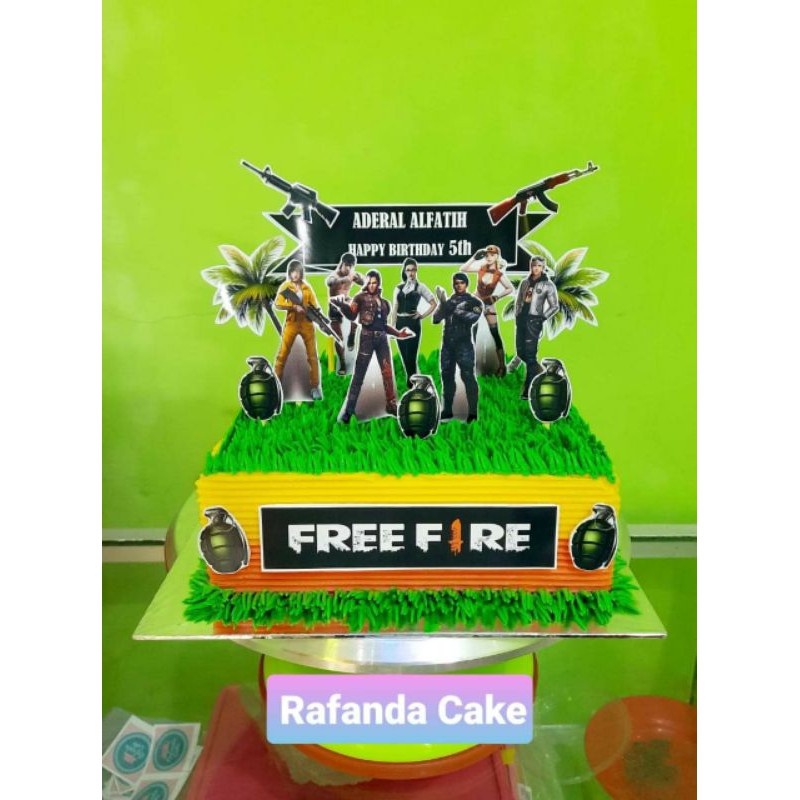 Jual topper kue karakter toper free fire custom nama | Shopee Indonesia