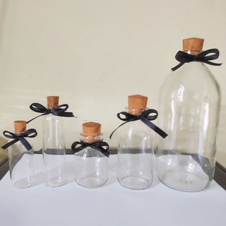 Jual [Extra] Botol Kaca Estetik Tutup Kayu Cork Gabus Indonesia|Shopee ...