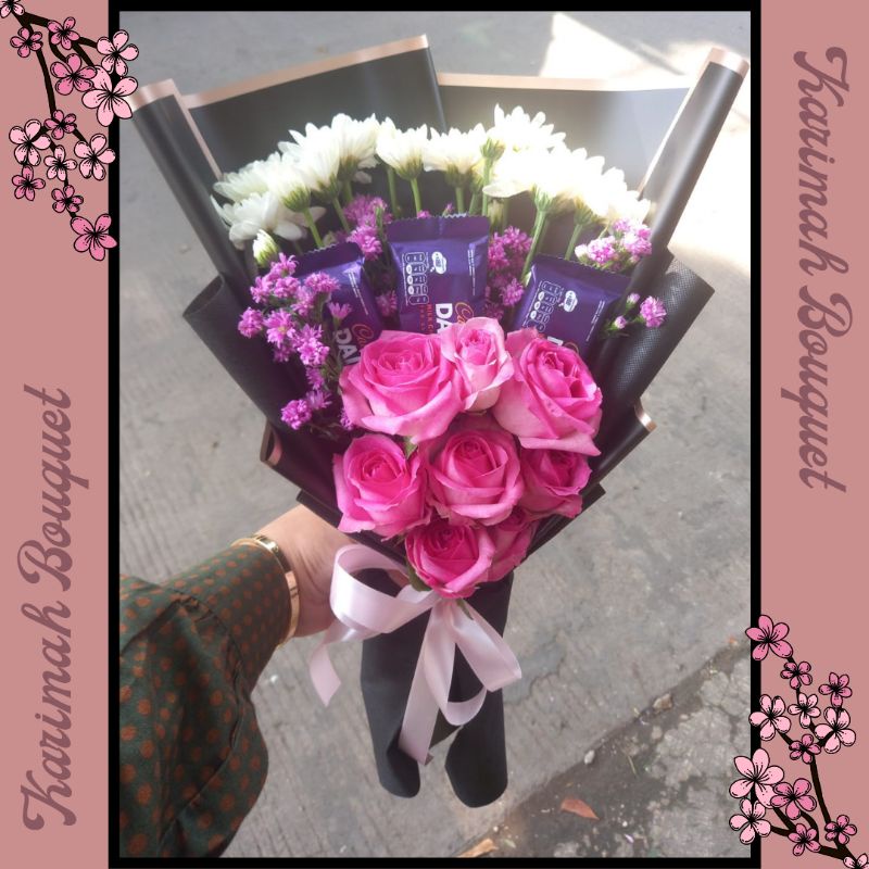 Jual SEHARI JADI! Buket Bunga Wisuda Buket Cokelat Dairy Milk Buket Bandung Flower Hand Bouquet ...