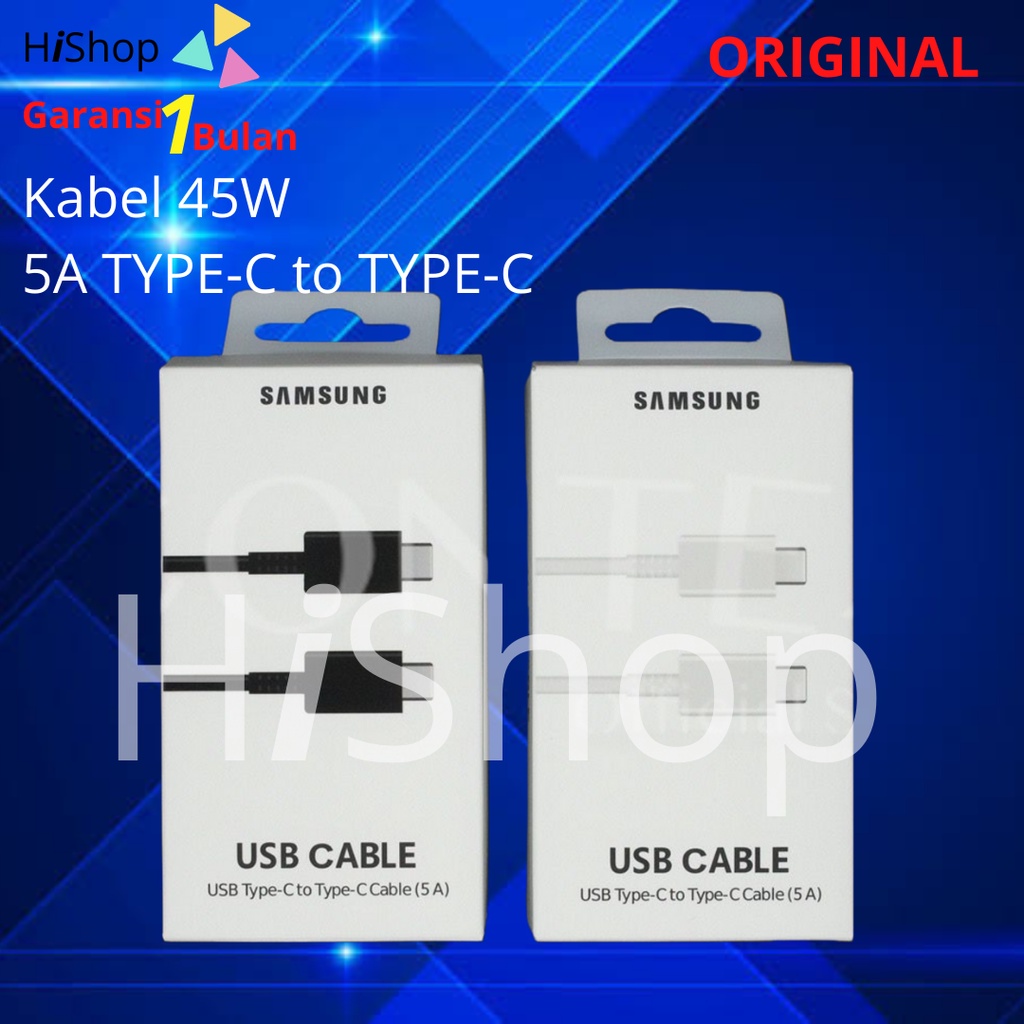 Jual 45W Kabel data Samsung 5A Type C To Type C SUPER FAST CHARGING ...