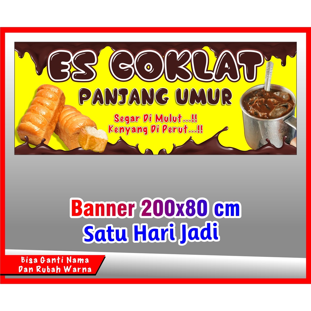 Jual Banner Es Coklat Panjang Umur, COD Spanduk Es Coklat Tambah Umur ...