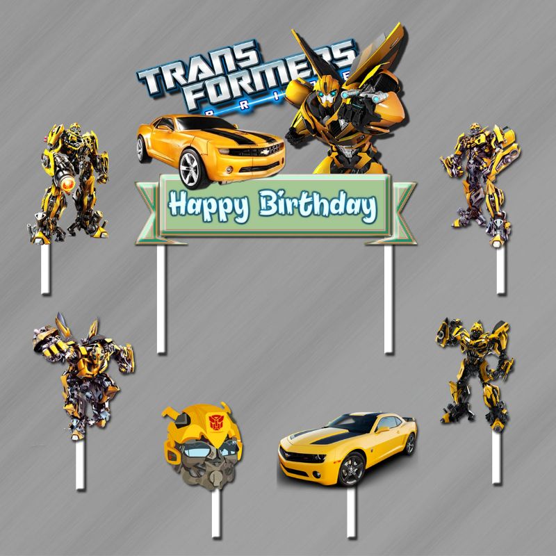 Jual Cake Topper bumblebee transformer happy birthday | Shopee Indonesia