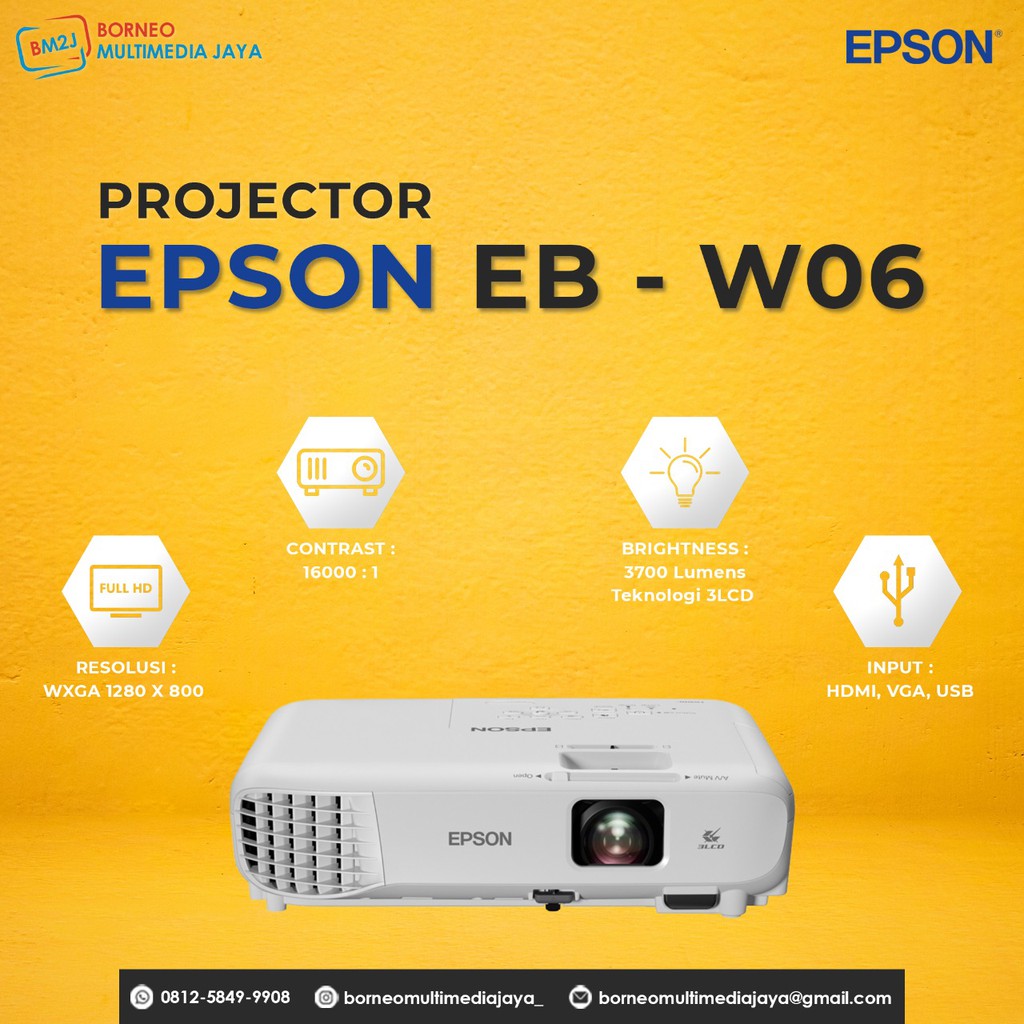 Jual EPSON PROJECTOR EB-W06 WXGA 3LCD | Shopee Indonesia