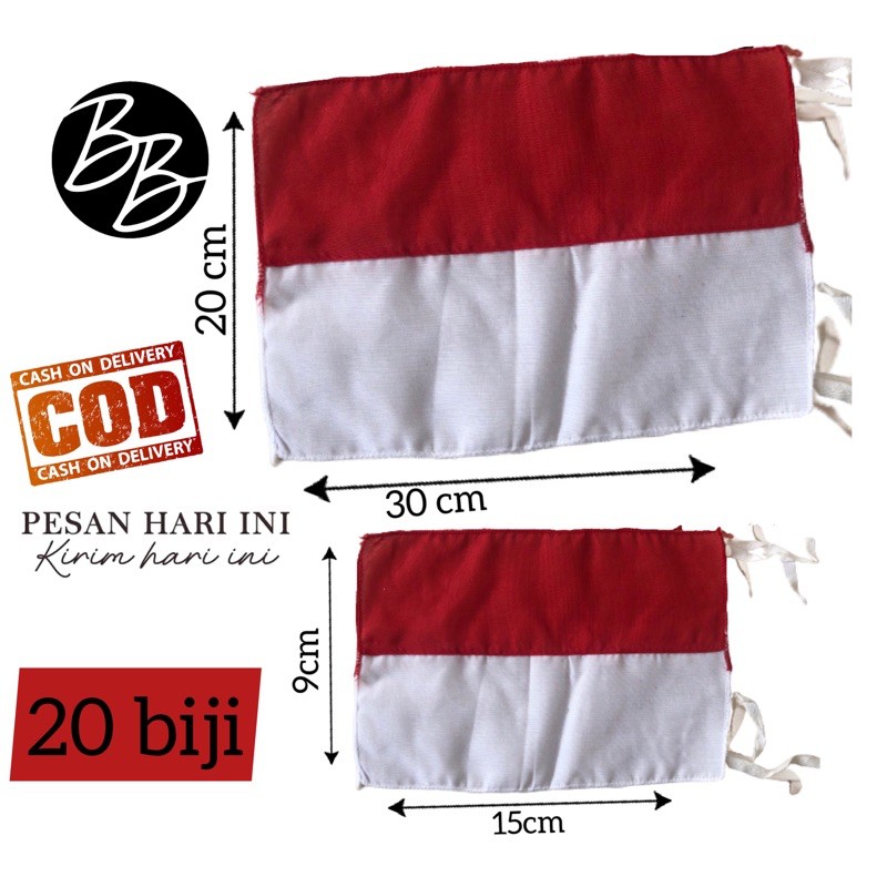 Jual 20 biji bendera motor - bendera mobil - bendera merah putih ...