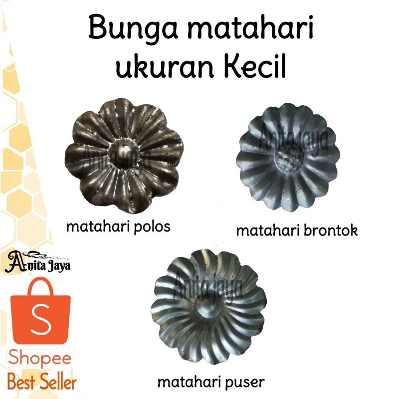 Jual bunga matahari ukuran KECiL ornamen tralis pagar besi tempa ...