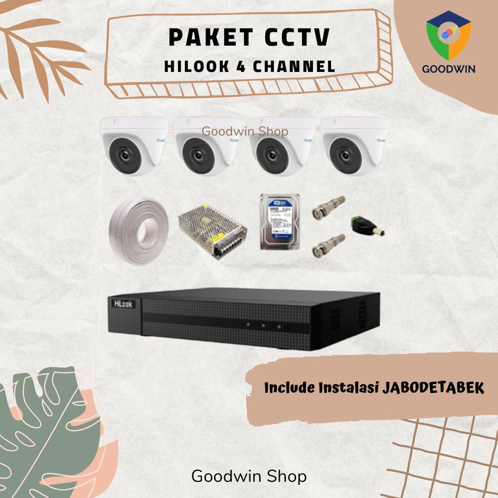 Jual PAKET CCTV HILOOK 4 KAMERA.CCTV HILOOK 4 CHANNEL.INSTALASI CCTV DEPOK | Shopee Indonesia
