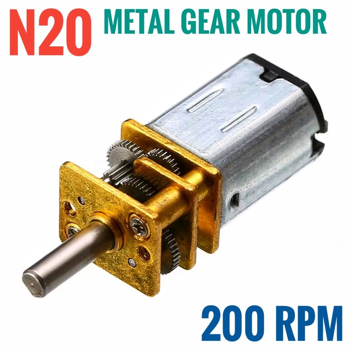 Jual 200RPM Mini Metal Gear Motor DC N20 gearbox 6V 12V DIY Arduino ...