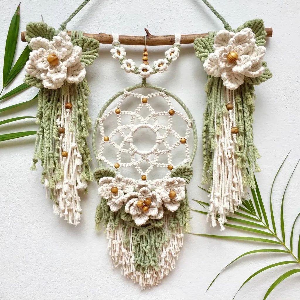 Jual Macrame flowers / makrame hiasan dinding bunga | Shopee Indonesia