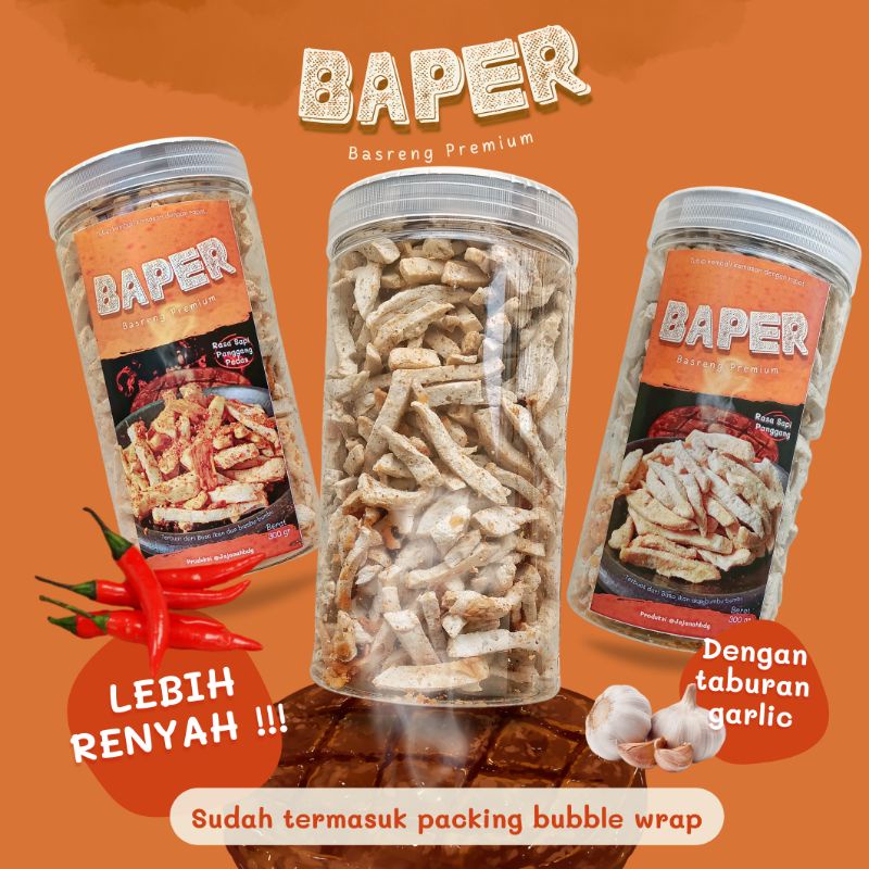 Jual BAPER- 300 GR Basreng Sapi Panggang Kemasan Toples / Basreng Sapi ...