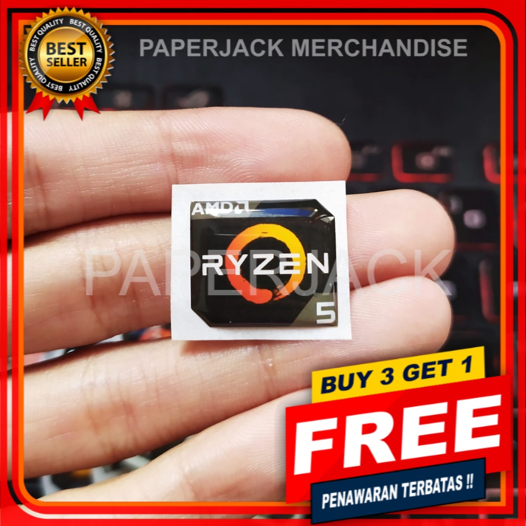 Jual STIKER AMD RYZEN 5 EMBLEM STIKER RESIN LENTUR IMPORT SATUAN ...