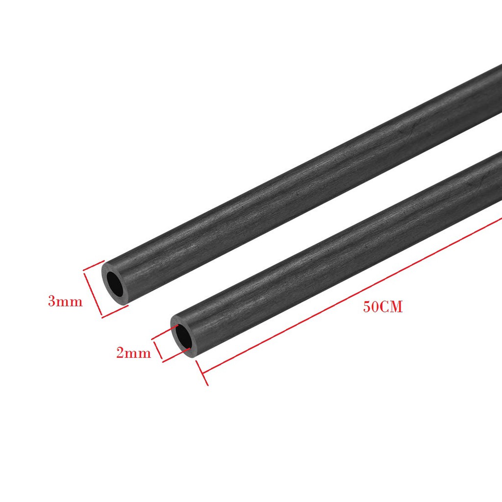 Jual 50cm Pipa Karbon tube diameter 3mm carbon fiber tube tub 3mm x ...