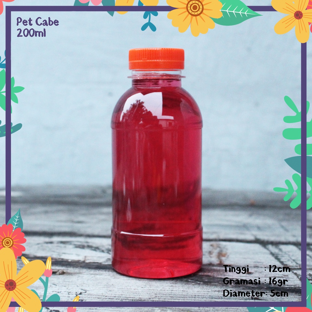 Jual BOTOL PLASTIK CABE 200ML SN KEMASAN MINUMAN KOPI JUS SUSU MADU ...