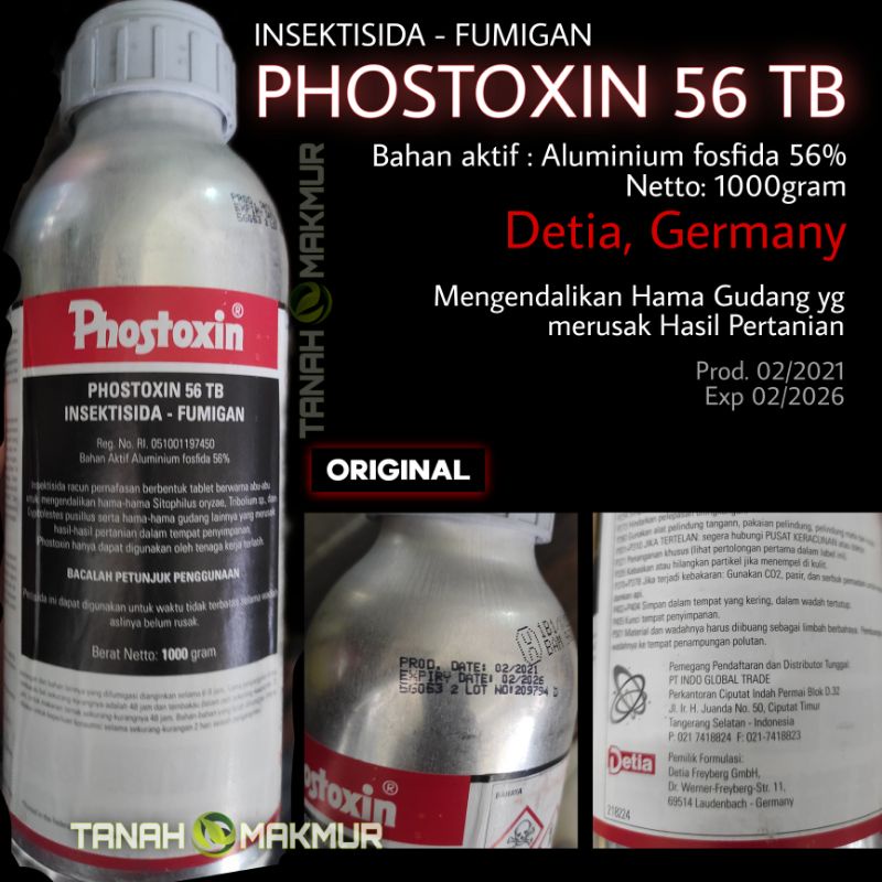 Jual PHOSTOXIN Fumigan Hama Gudang 56TB 1 Kilogram Fumigasi Made in ...