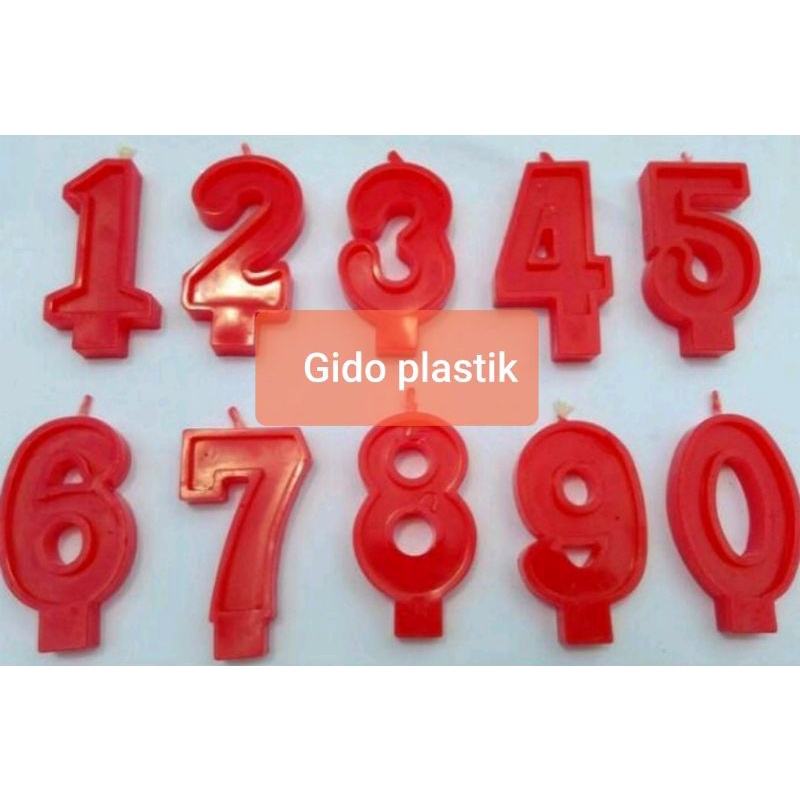 Jual Lilin Ulang tahun /Lilin angka ulang tahun/ Lilin merah Ultah ...