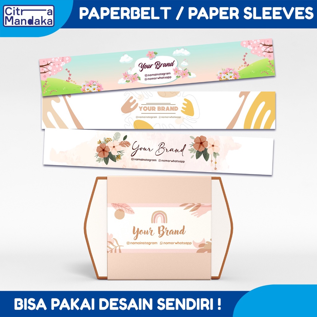 Jual Paper Belt Custom | Packaging Sleeve Free Design | Label Hampers ...