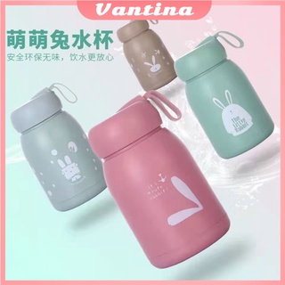 Jual Botol minum Kaca Bening Termos motif rabbit/ gelas kaca vacumm ...