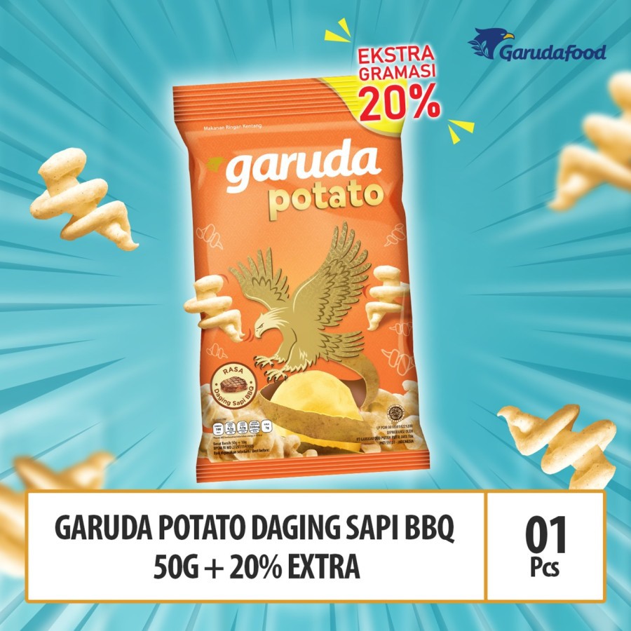 Jual Garuda Potato BBQ 60g | Garuda Keripik Kentang BBQ | Shopee Indonesia