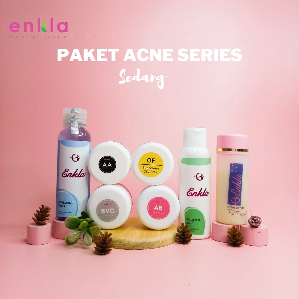 Jual Paket Cream Jerawat/ Enkla Acne series (SEDANG) | Shopee Indonesia