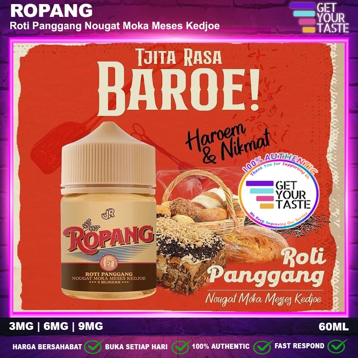 Jual Liquid Ropang Roti Panggang Nougat Moka Meses Keju 60ML by ...