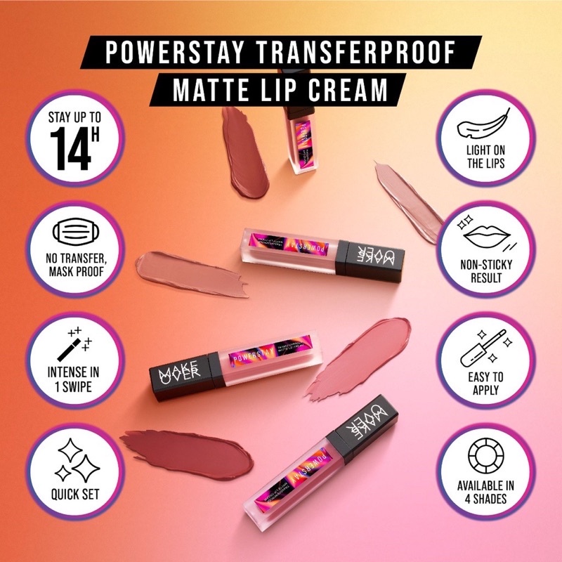 Jual Make Over Powerstay Transferproof Matte Lip Cream - Euphoria ...