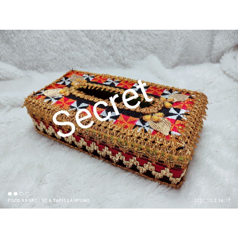 Jual souvenir oleh-oleh cinderamata kotak tisu tapis cilugam celugam ...
