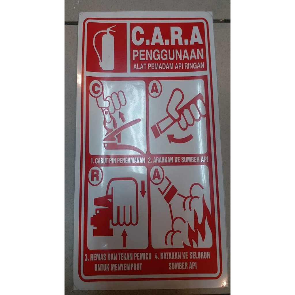 Jual SIGN STICKER CARA PENGGUNAAN ALAT PEMADAM API RINGAN | Shopee ...