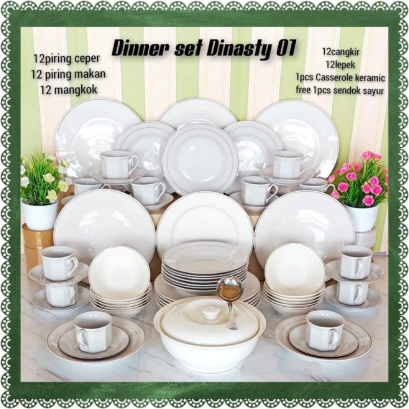 Jual Dinner Set Putih Dinasty 01/Dinner Set Putih/DINNER SET | Shopee ...