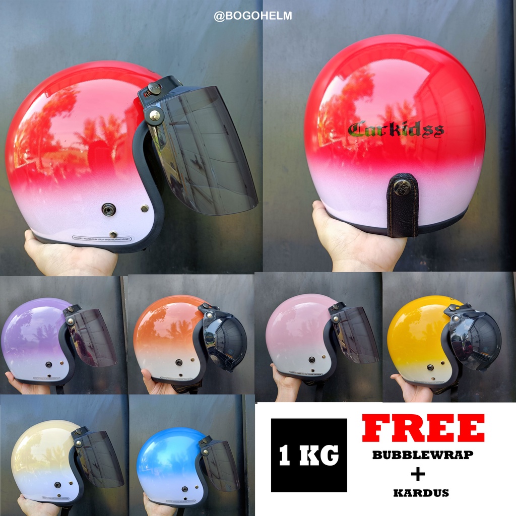 Jual Helm Bogo Anak Motif Gradasi / Helm Anak SNI / Helm Retro Anak ...