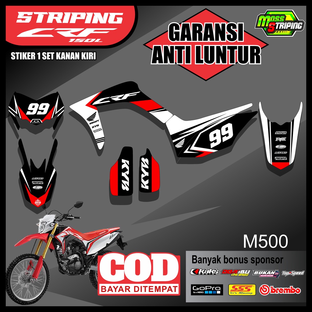 Jual STIKER STRIPING MOTOR HONDA CRF 150L 150 L KODE M500- STICKER ...
