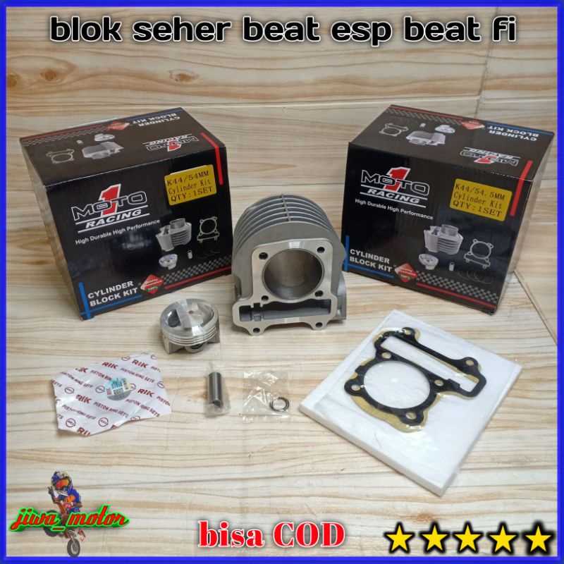 Jual blok seher racing beat esp beat fi 54.5 K44 stater halus dan KZL stater kasar bore up moto ...