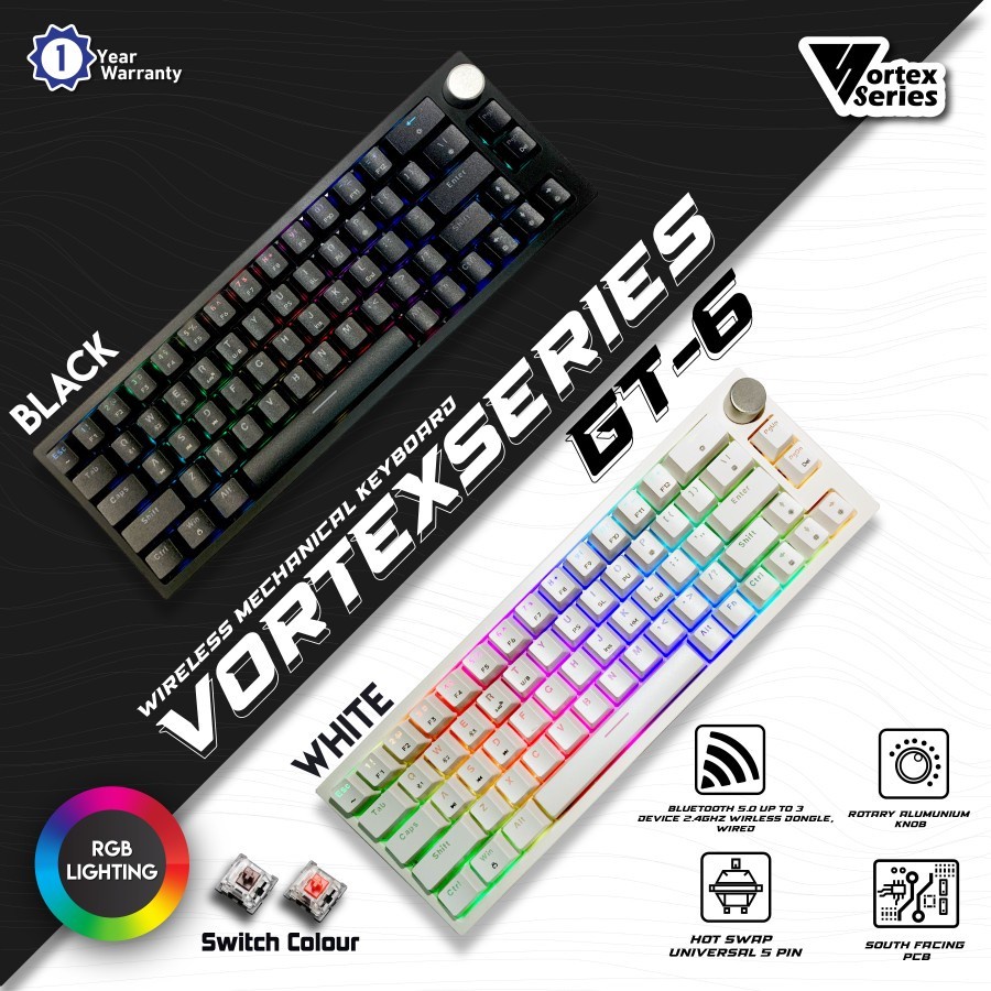 Jual VortexSeries GT-6 / GT6 Hotswappable Mechanical - Gaming Keyboard ...