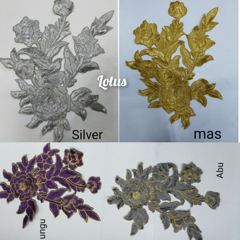 Jual Renda Aplikasi Bunga Bordir Lis Mas | Shopee Indonesia